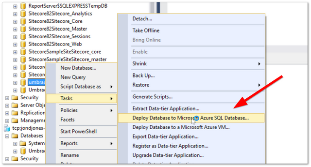 How To Setup Umbraco With Azure Part Two Uploading A Database Jon
